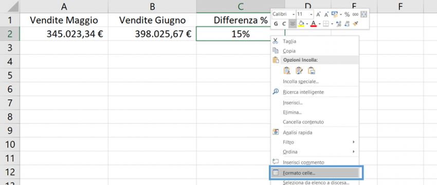 Come calcolare la differenza percentuale su Excel | Smartando.it