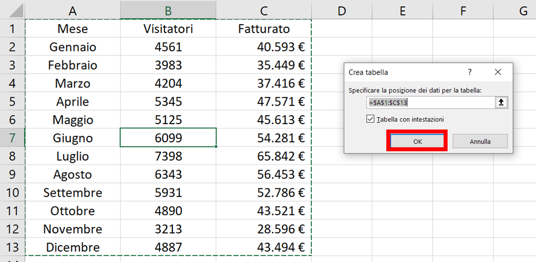 Come creare una tabella su Excel | Smartando.it
